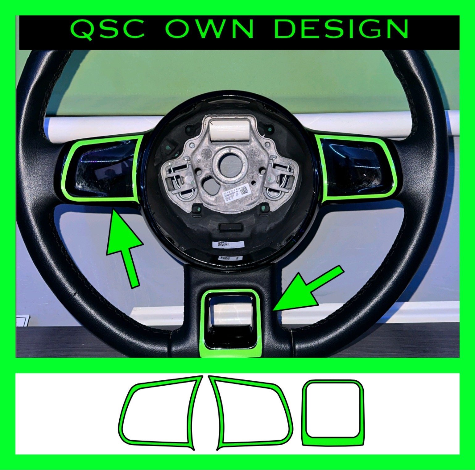 X3 Vw Up! Steering Wheel Trim Stickers | QsCustom