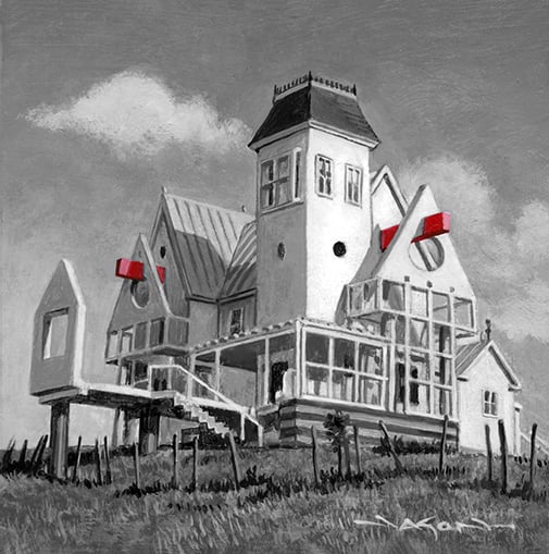 "Deetz House Renovation" - 5" x 5" gicleé | Jason Edmiston's Art Store