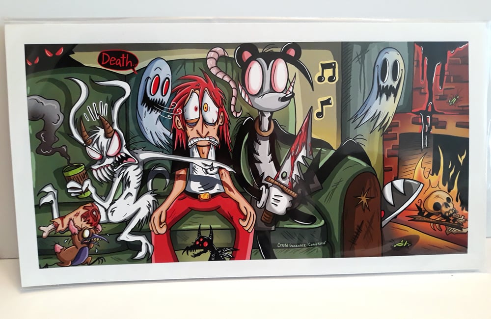 Fibble and Sin Print 13 x 7 - "Couch Chaos!" | InTheDark