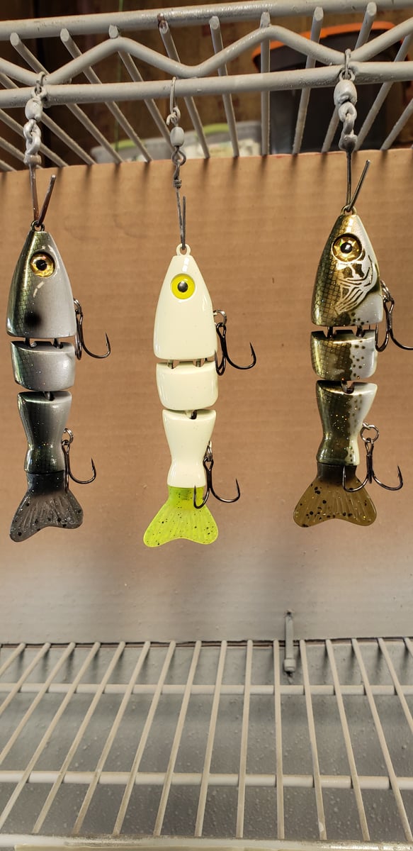 5 inch 3 pack. Bone, Bass, Green Shad. | Triple Trout - Handcrafted ...