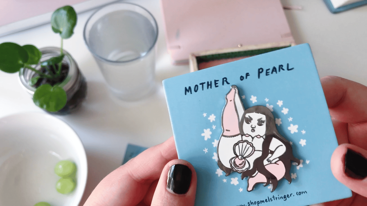 Mother of Pearl - 2" Enamel Pin | Mel Stringer