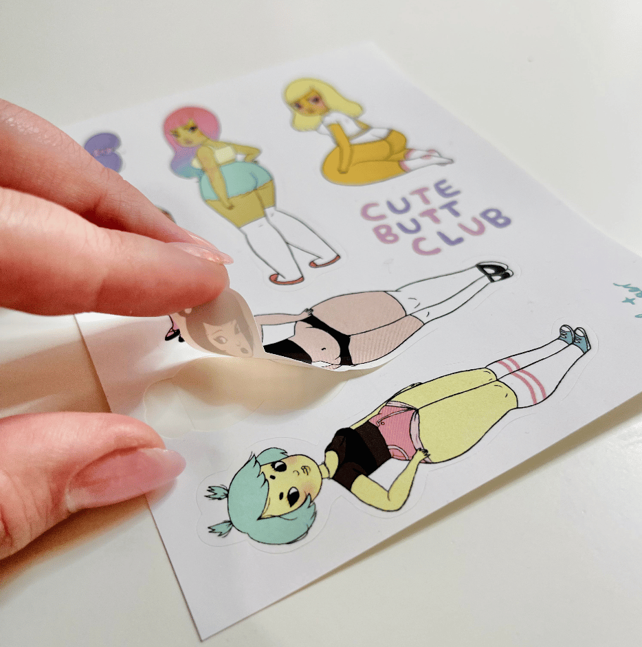 Cute Butt Club - Vinyl Sticker Sheet | Mel Stringer