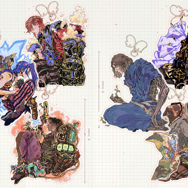 arcane charms | jinx, vi, sevika, caitlyn, viktor, jayce | JoanChungArt