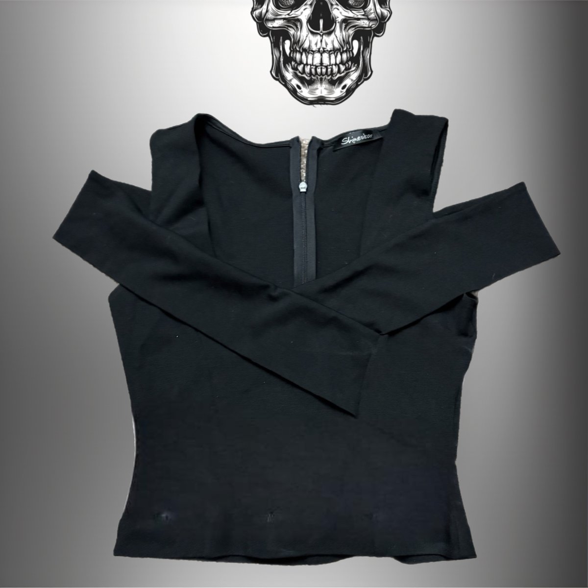 ONE OF A KIND off the shoulder classy goth top | Ash Costello’s Closet