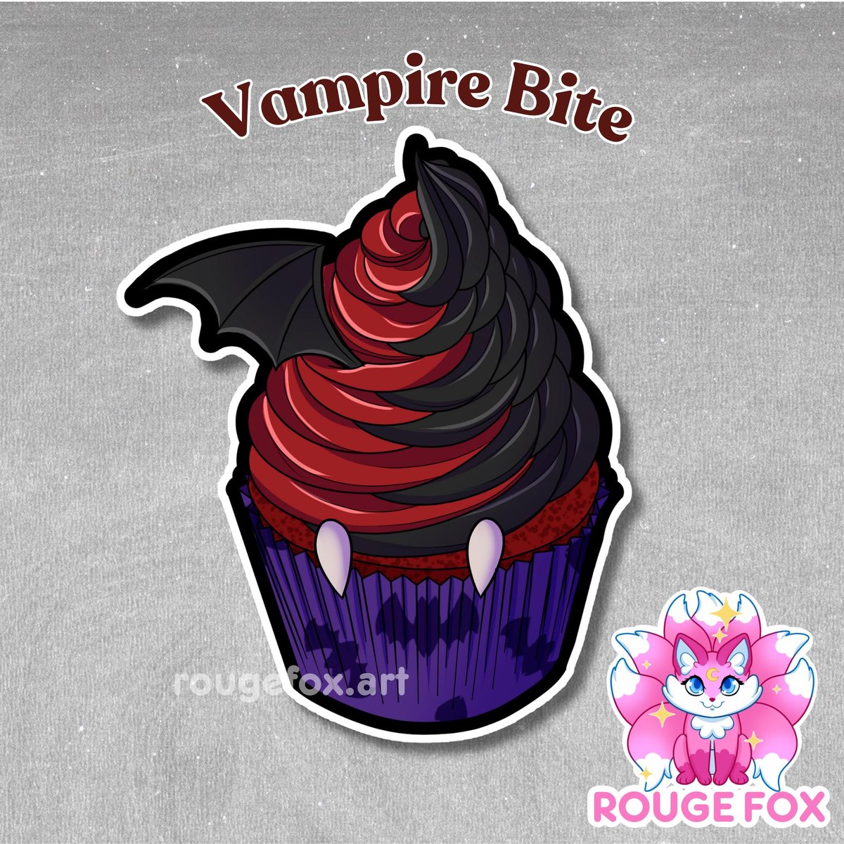 I Love Vampires Cupcake Sticker Vinyl Decal - 2.5" | Rouge Fox