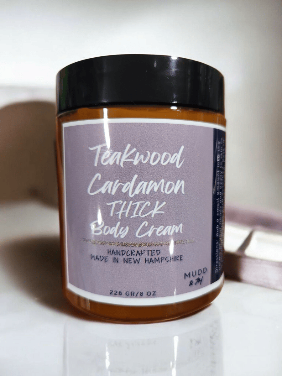 Cardamom & Teakwood THICK body cream- 8 oz | Mudd, LLC