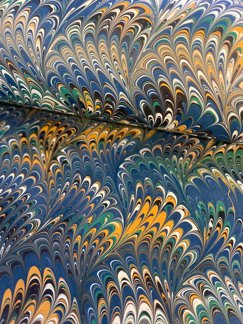 Marbled Paper #8 'Fancy Spanish Ripple' Marbled Paper | Jemma Lewis ...