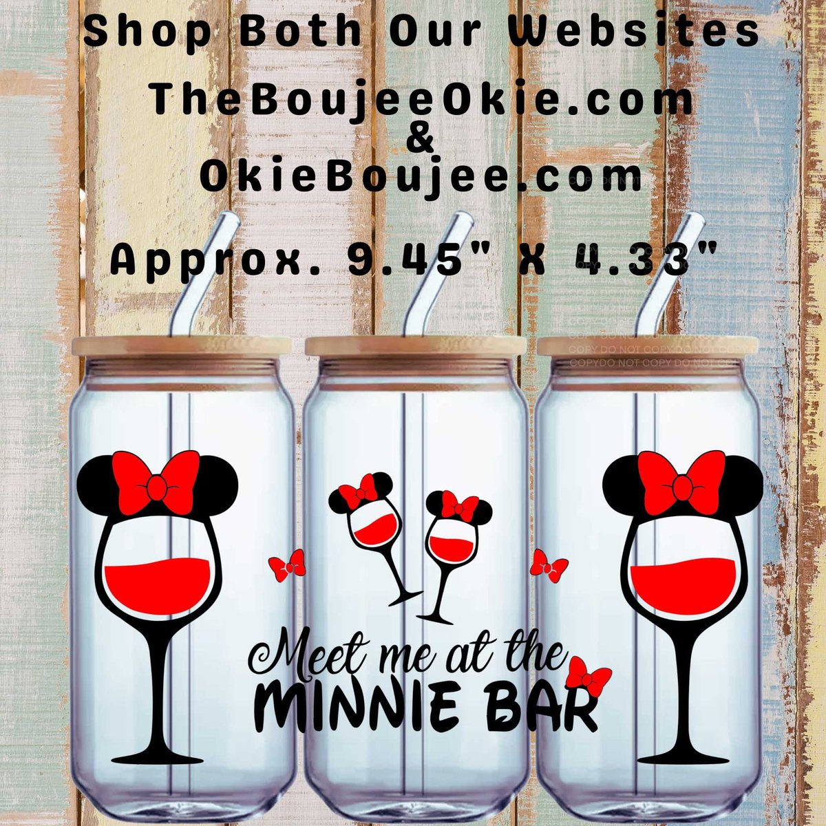 Minnie Bar Double Sided Uv Dtf Wrap W0949 | Okie Boujee