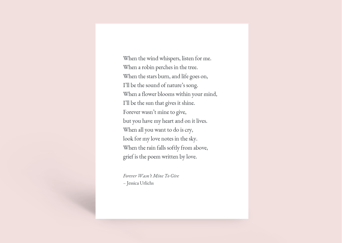 Forever Wasn't Mine to Give card (a grief poem) | Jessica Urlichs