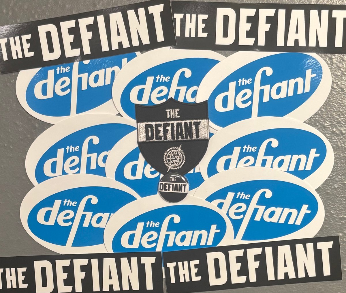 Embroidered Shield Patch, 7 Stickers, 1 pins | The Defiant