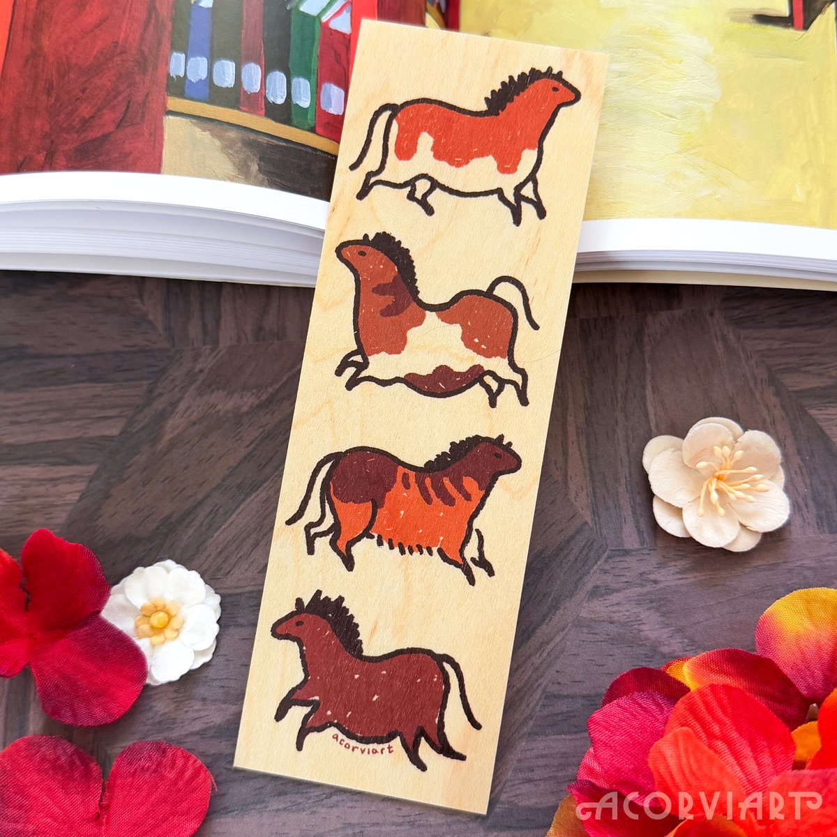 Lascaux Horse Wood Bookmark | acorviart