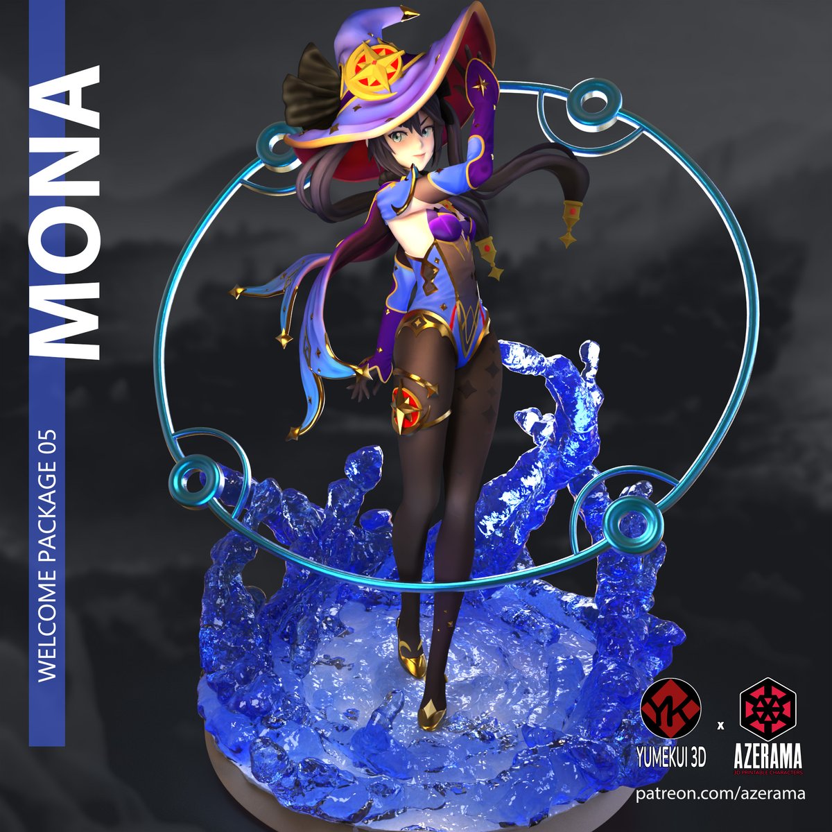 3D Printed Mona Figurine | Genshin Impact Unpainted Resin Model Kit ...