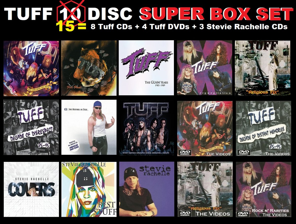 TUFF 15 Disc SUPER BOX SET includes 8 TUFF CDs, 4 TUFF DVDs + 3 Stevie ...