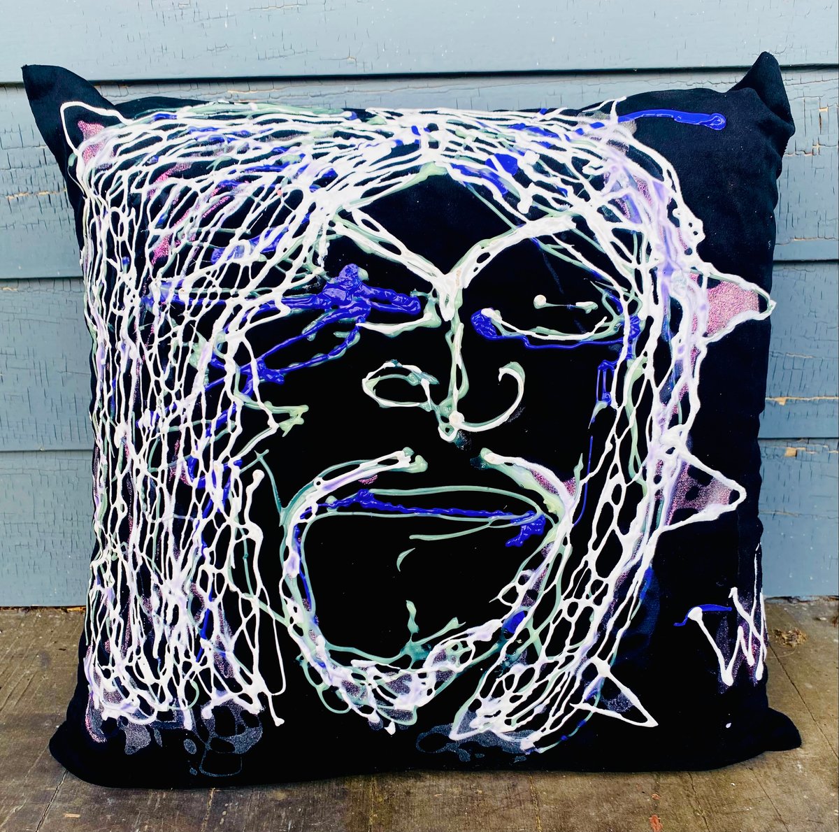 WINO Self Portrait 2-Sided Art Pillow | NEW TERMS + WINO ART