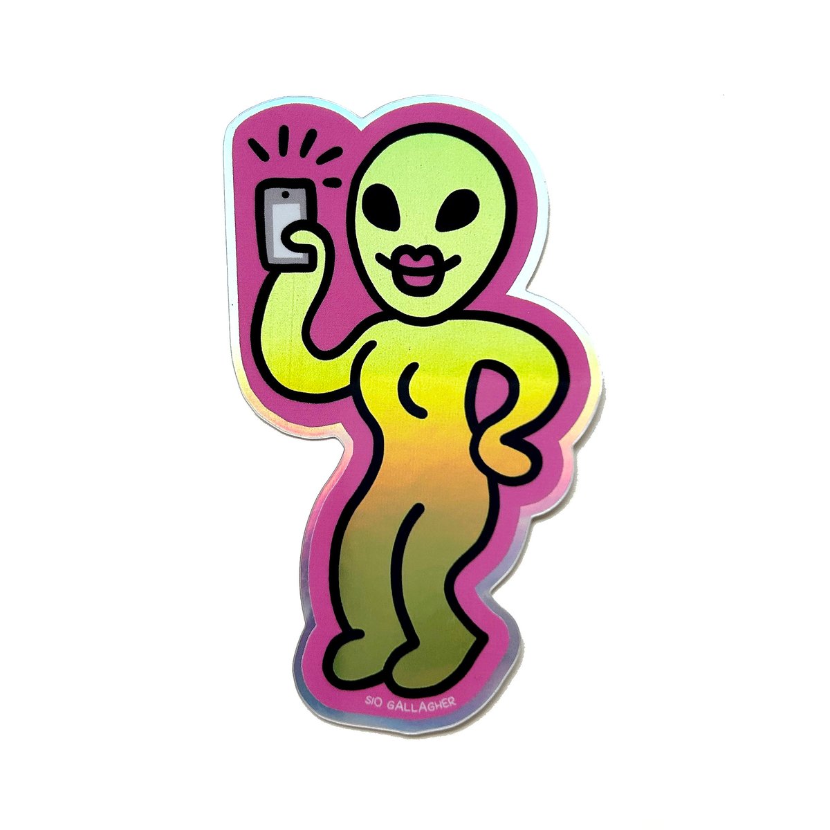 Alien holographic sticker | Siobhan Gallagher