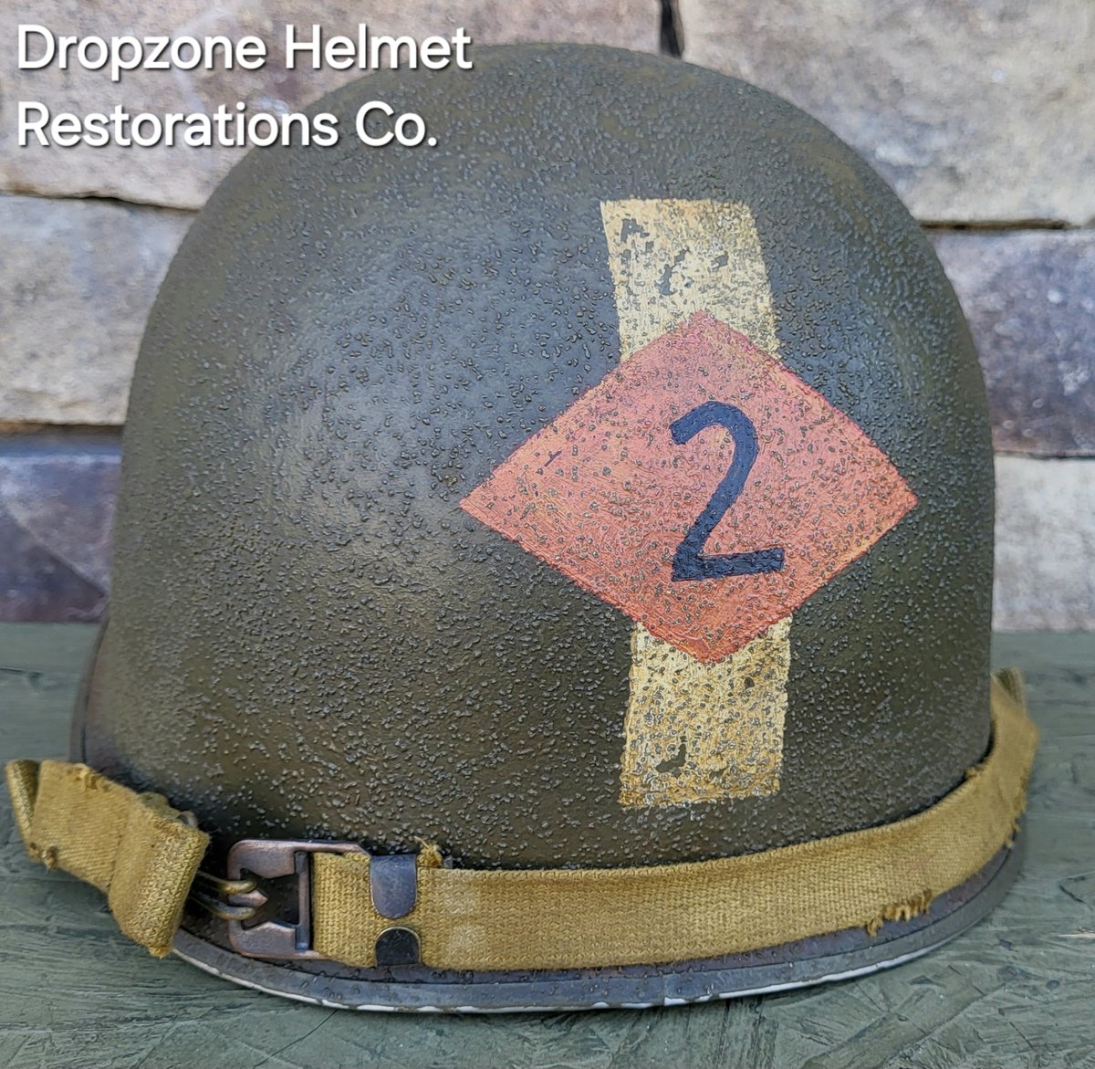 WWII 2nd Ranger Battalion, Captain. M-1 Type Helmet. | Dropzone Helmet ...