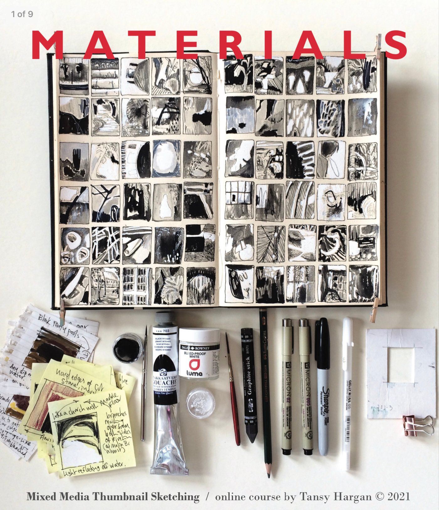 Mixed Media Thumbnail Sketching ONLINE | Tansy Hargan