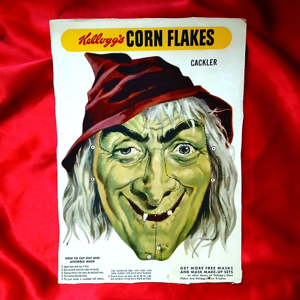 Cackler (The Witch) - Kelloggs Corn Flakes mask (1954) - backside ...