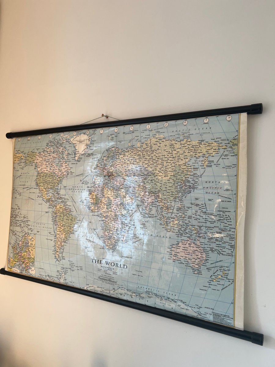 Hanging Plastic Rolled World Map | sweetstumblings