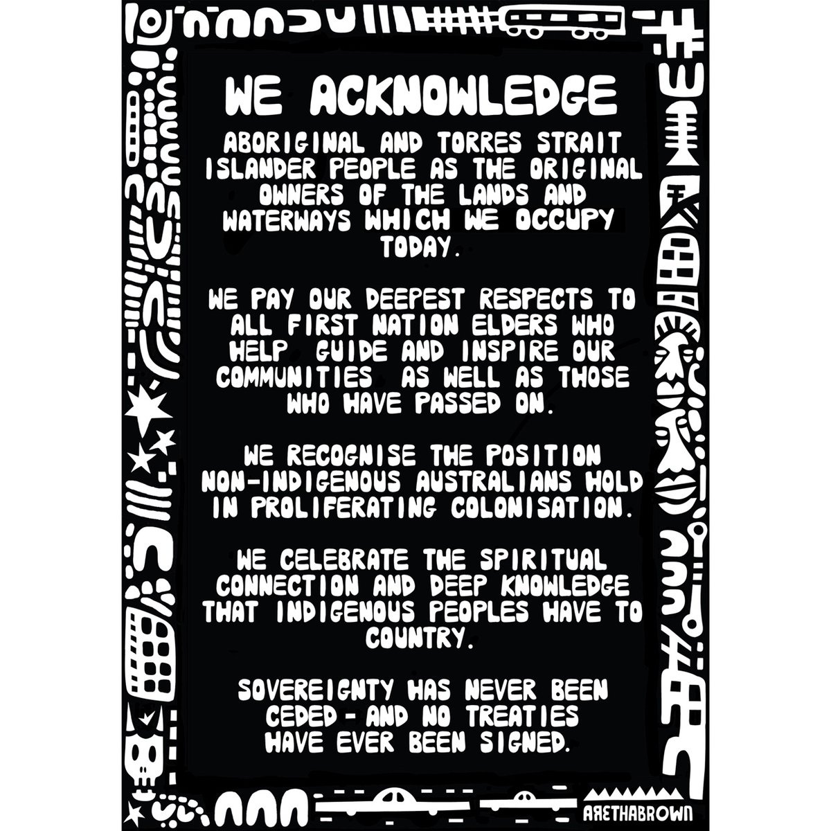 'WE ACKNOWLEDGE' POSTER (A2) | ARETHA BROWN