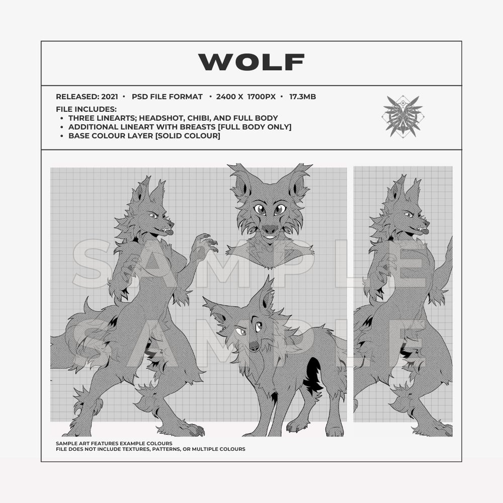WOLF LINEART TEMPLATE | GODBIRDART