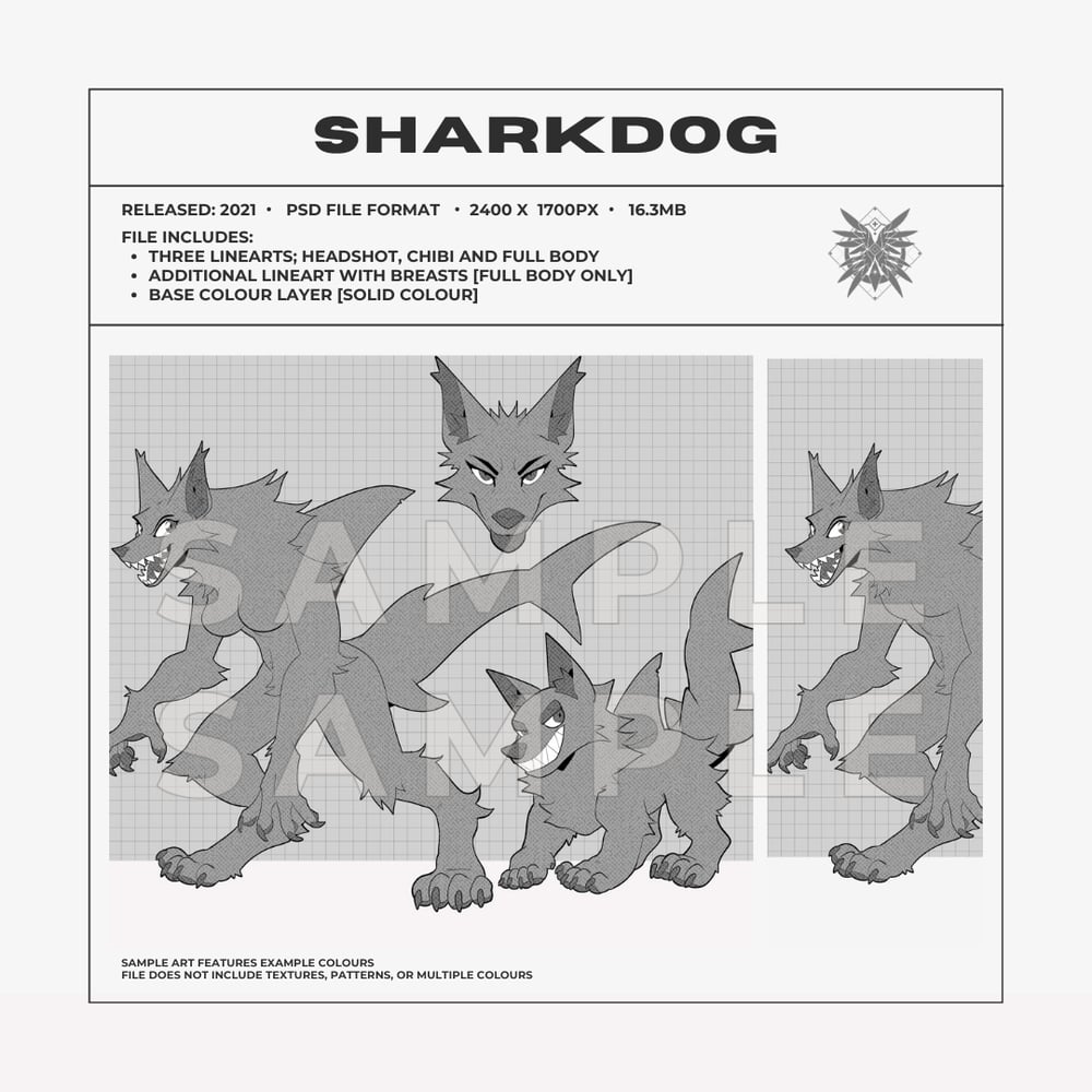 SHARKDOG LINEART TEMPLATE | GODBIRDART