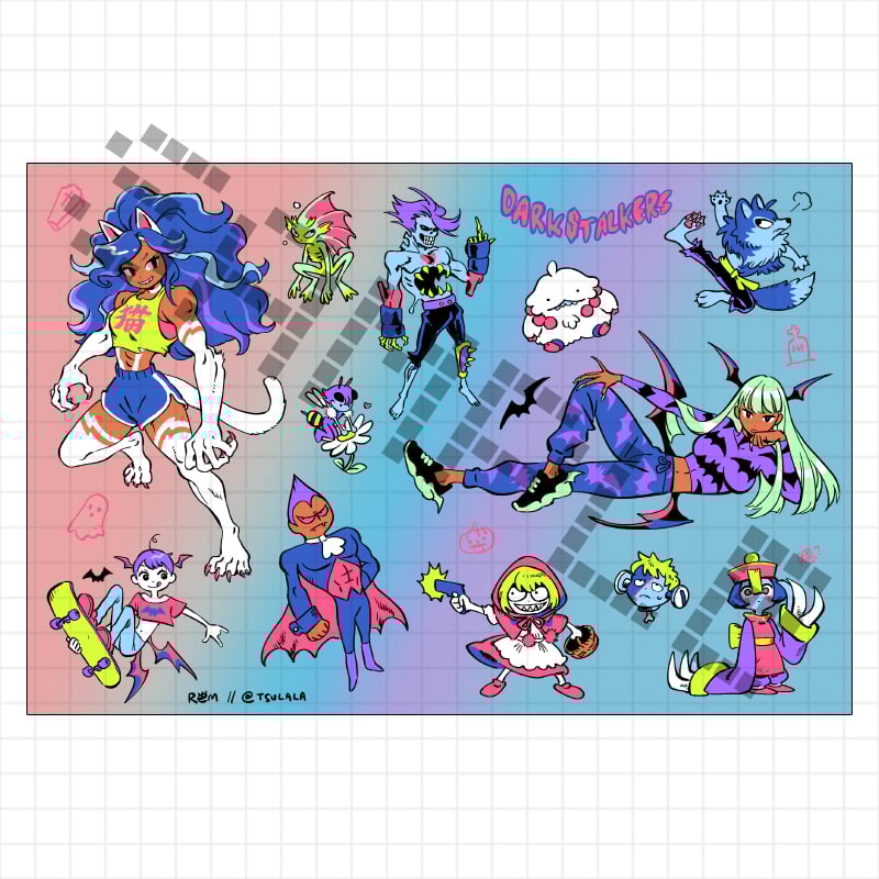 Darkstalkers Holo Stickers | tsulala