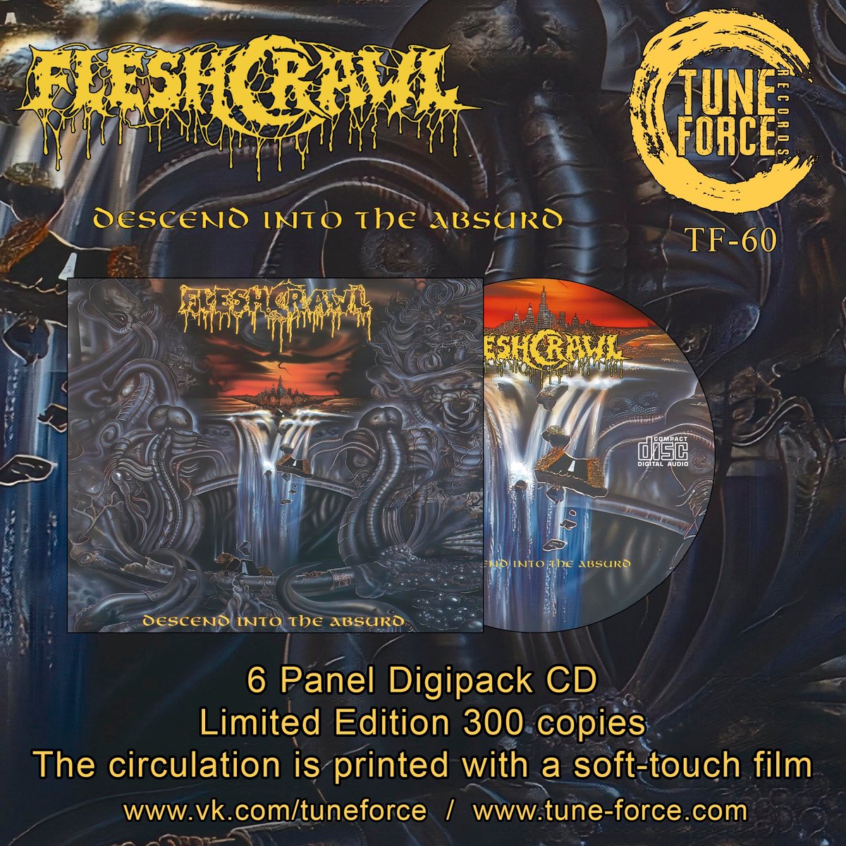 COYOTE RECORDS — FLESHCRAWL Descend Into The Absurd CD/LP/Tape/Merch