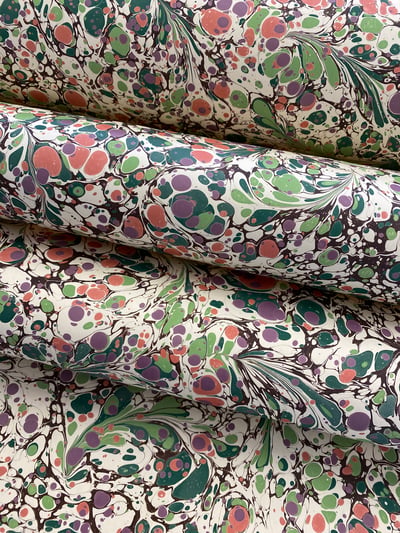 Marbled Paper #13 'Floral Botanical' Marbled Paper | Jemma Lewis ...