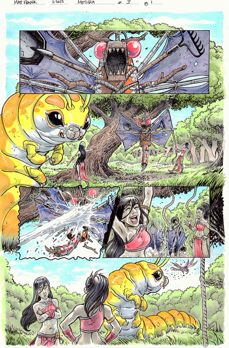 Mothra Comic Book Pages | Matt Frank Art