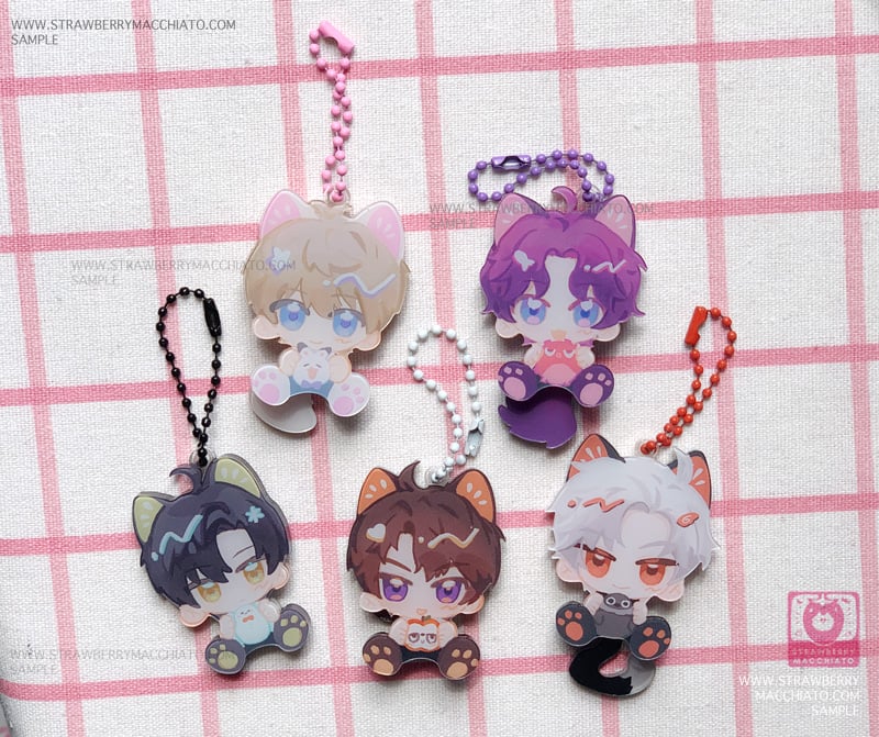 Love and Deepspace Waggy Tail Charms | strawberry macchiato