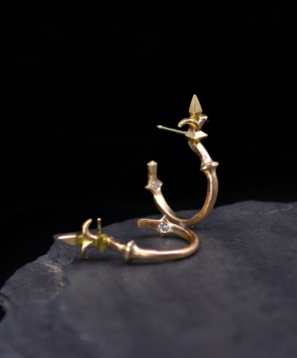 DIAMOND FINIAL HOOPS | Claudia Martin