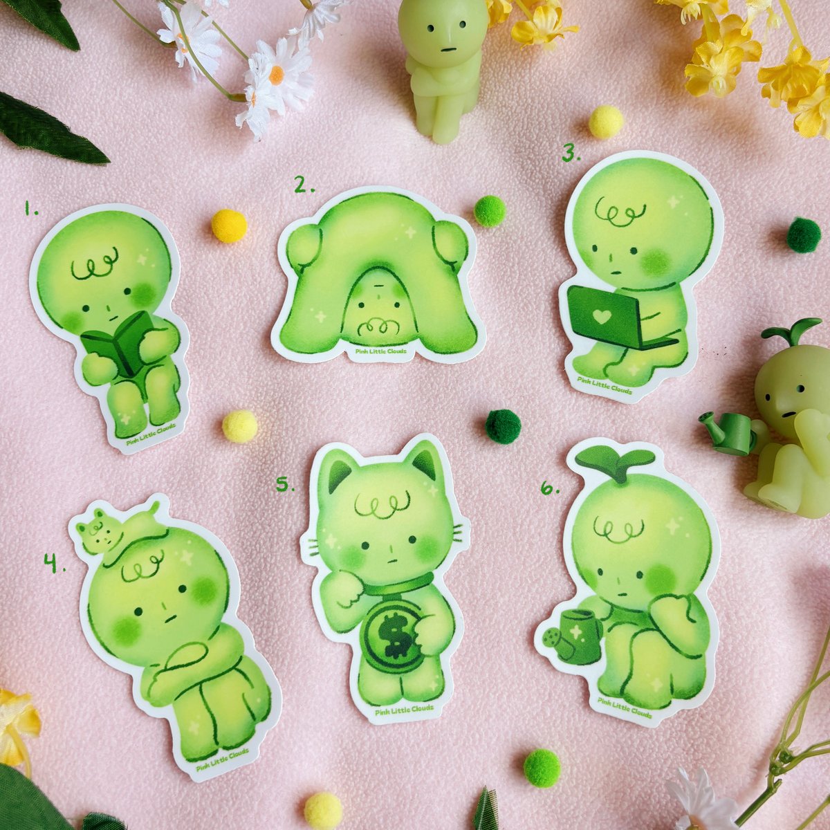 Smiski Vinyl Sticker | Pink Little Clouds