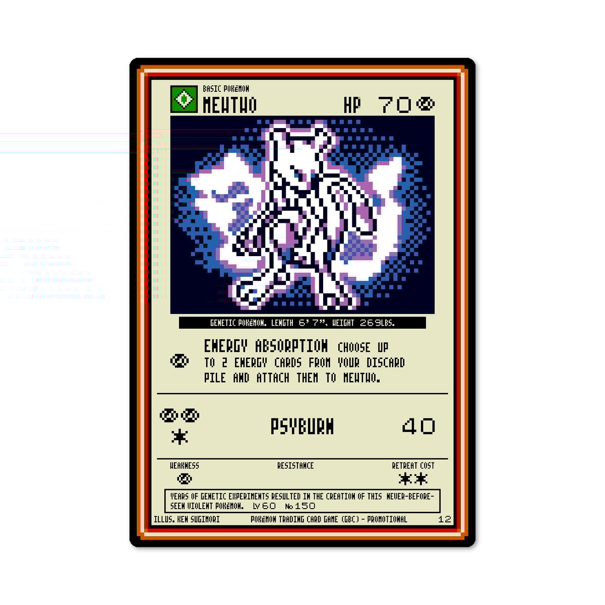 Mewtwo #12 - Pokémon TCG Game Boy Color Promo Card [LIMITED ...