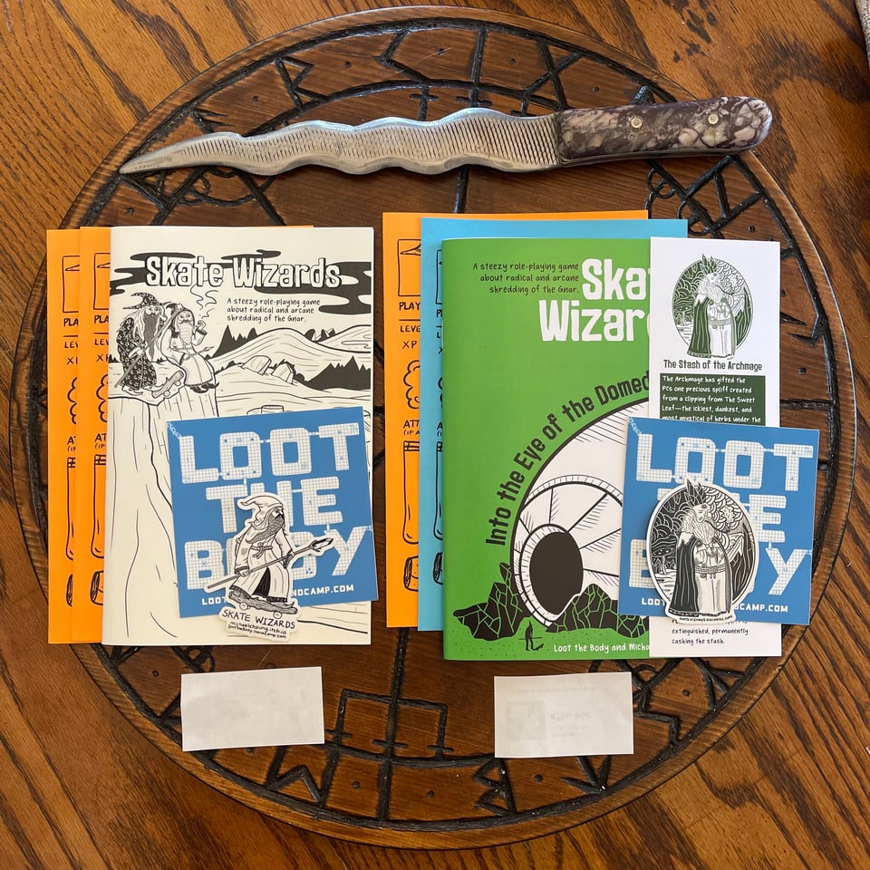 UPDATED version | Skate Wizard RPG Zine + Cassette, dice, sticker ...