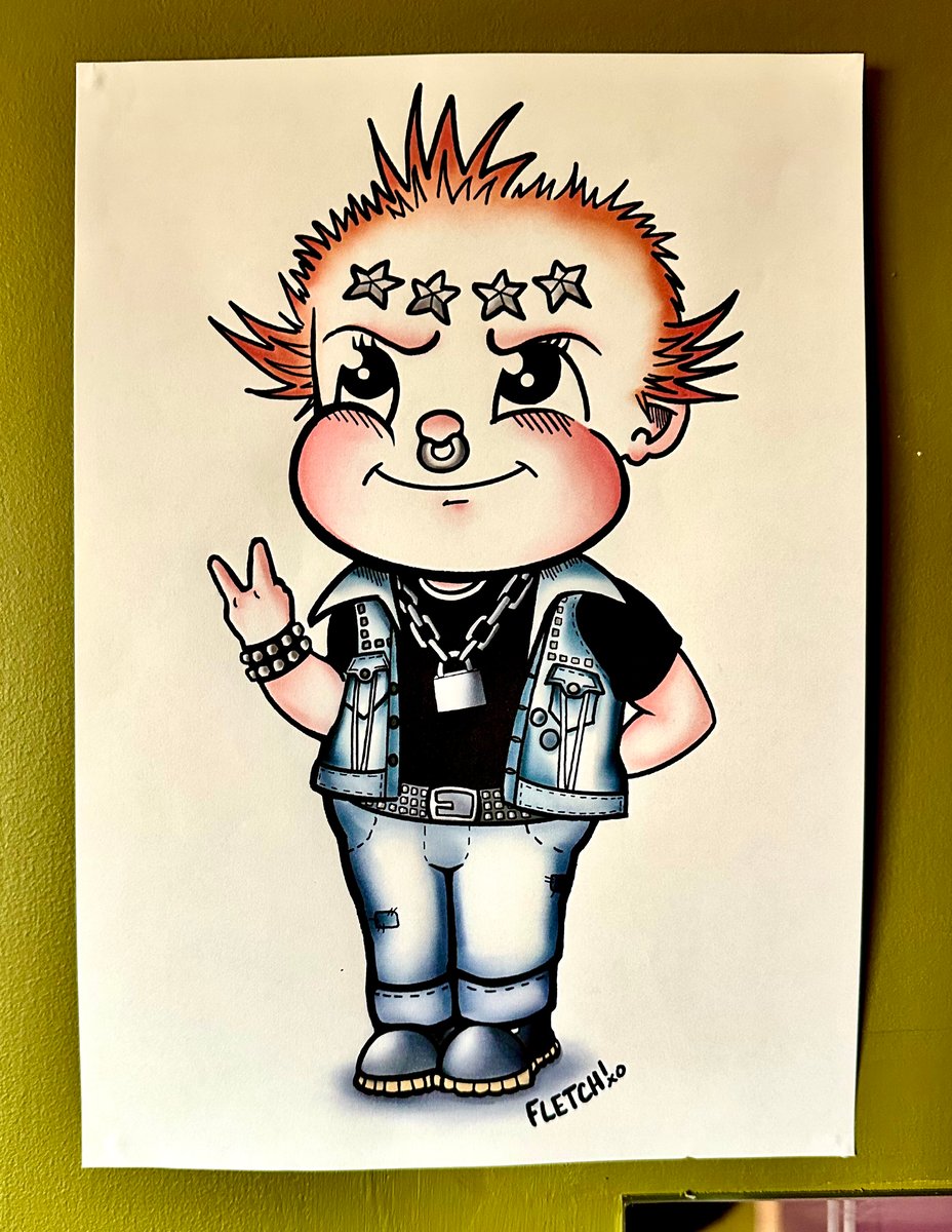 Vyvyan Basterd-"Kewpie Punk" Parody originally illustrated A4 Print ...