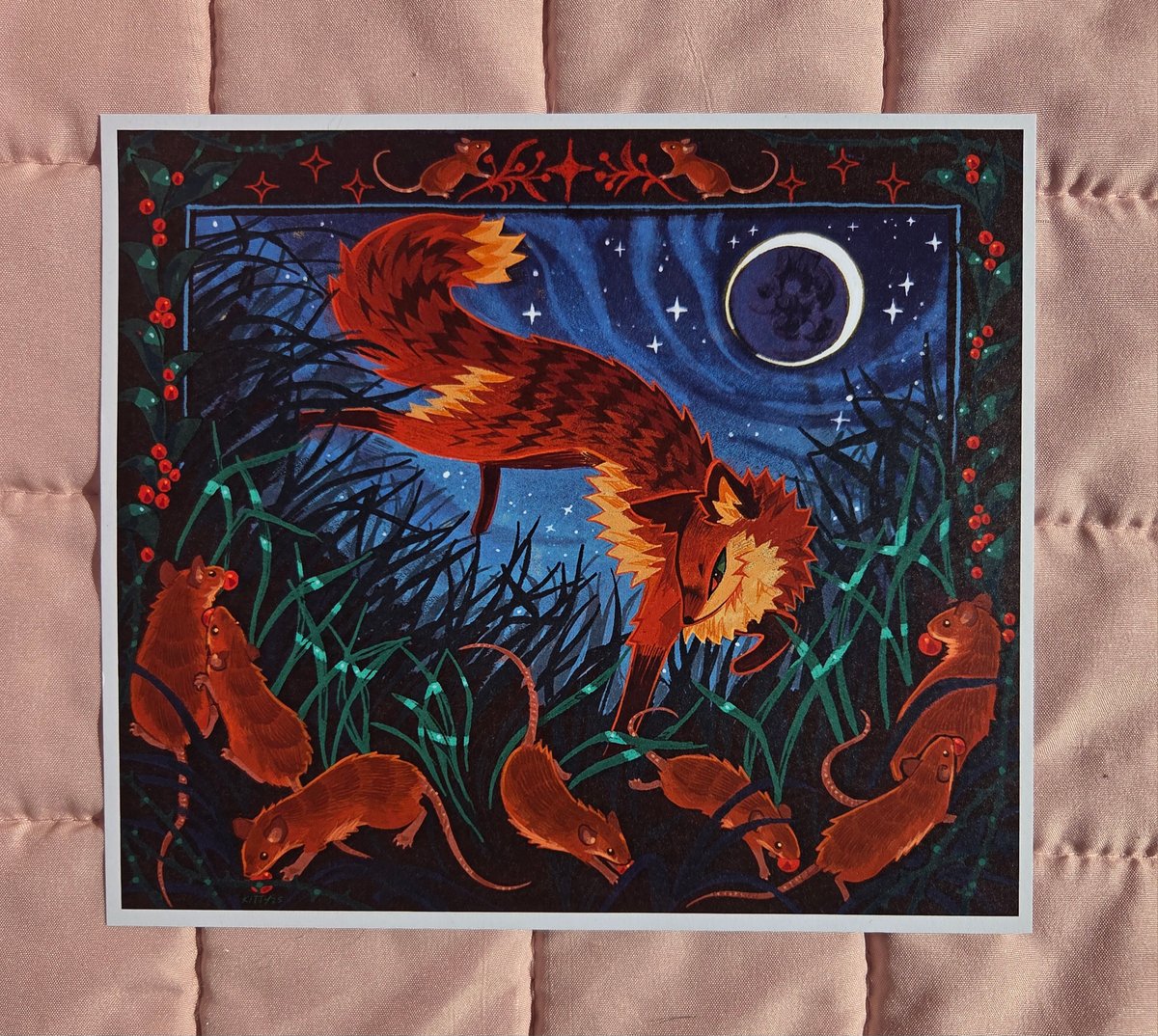 fox chasing mice print | Fernwhisker