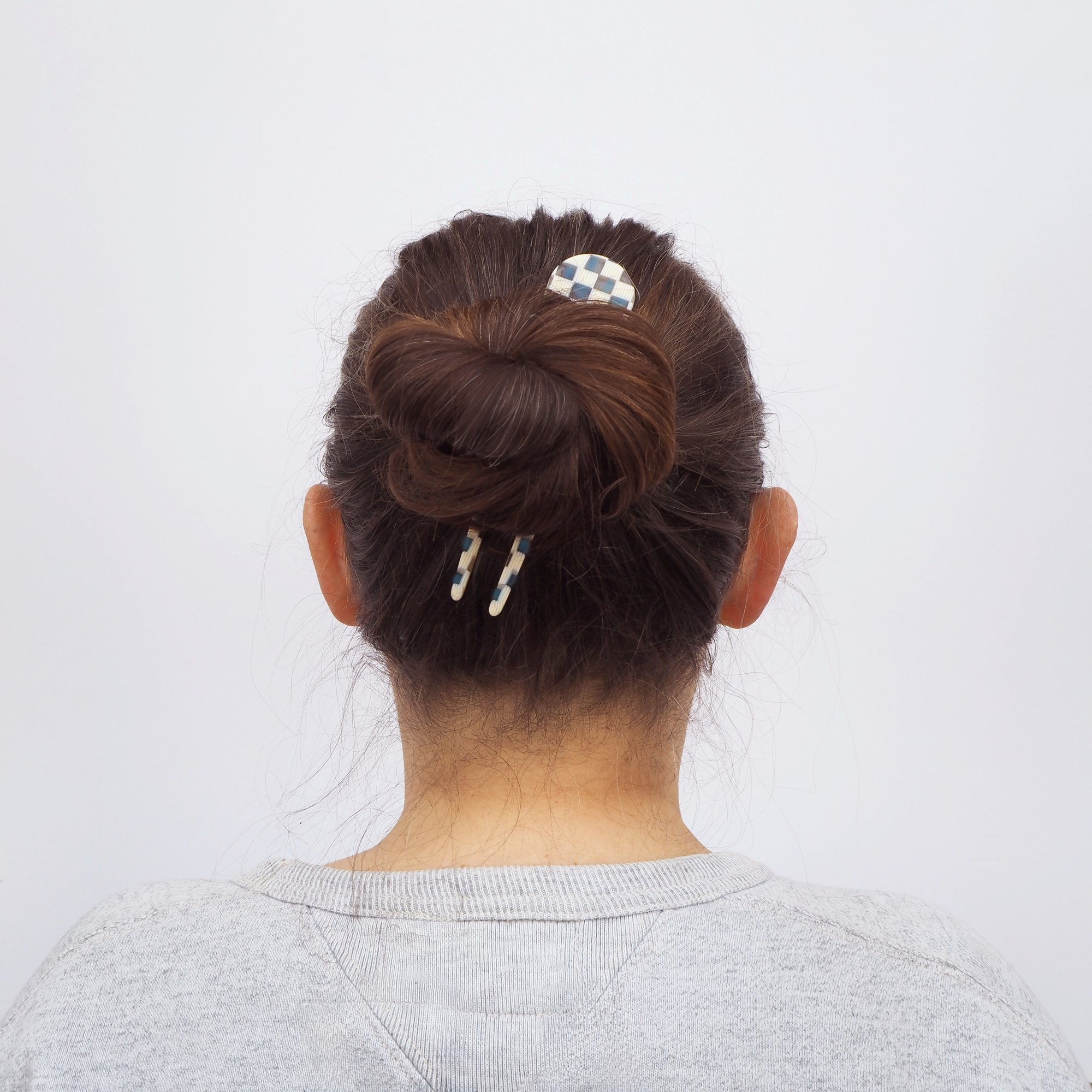Stylish Blue & Cream Acetate Hair Accessory | Custom Made: Jewellery ...