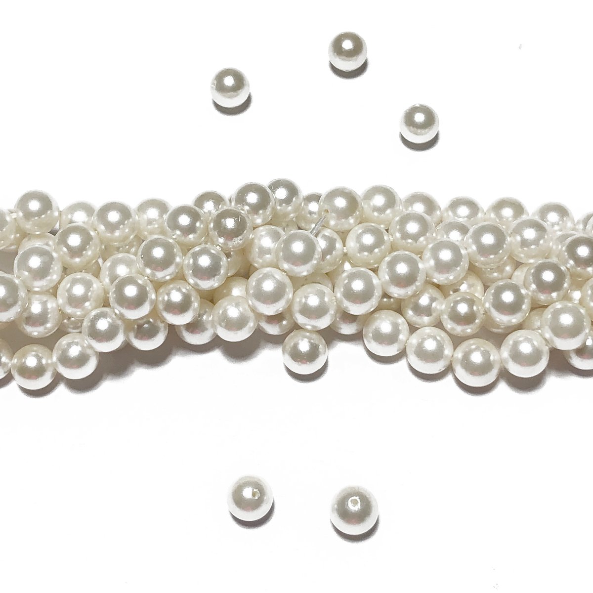 60-65PC. 6MM WHITE Round shell pearls// 6MM High Quality White Round ...