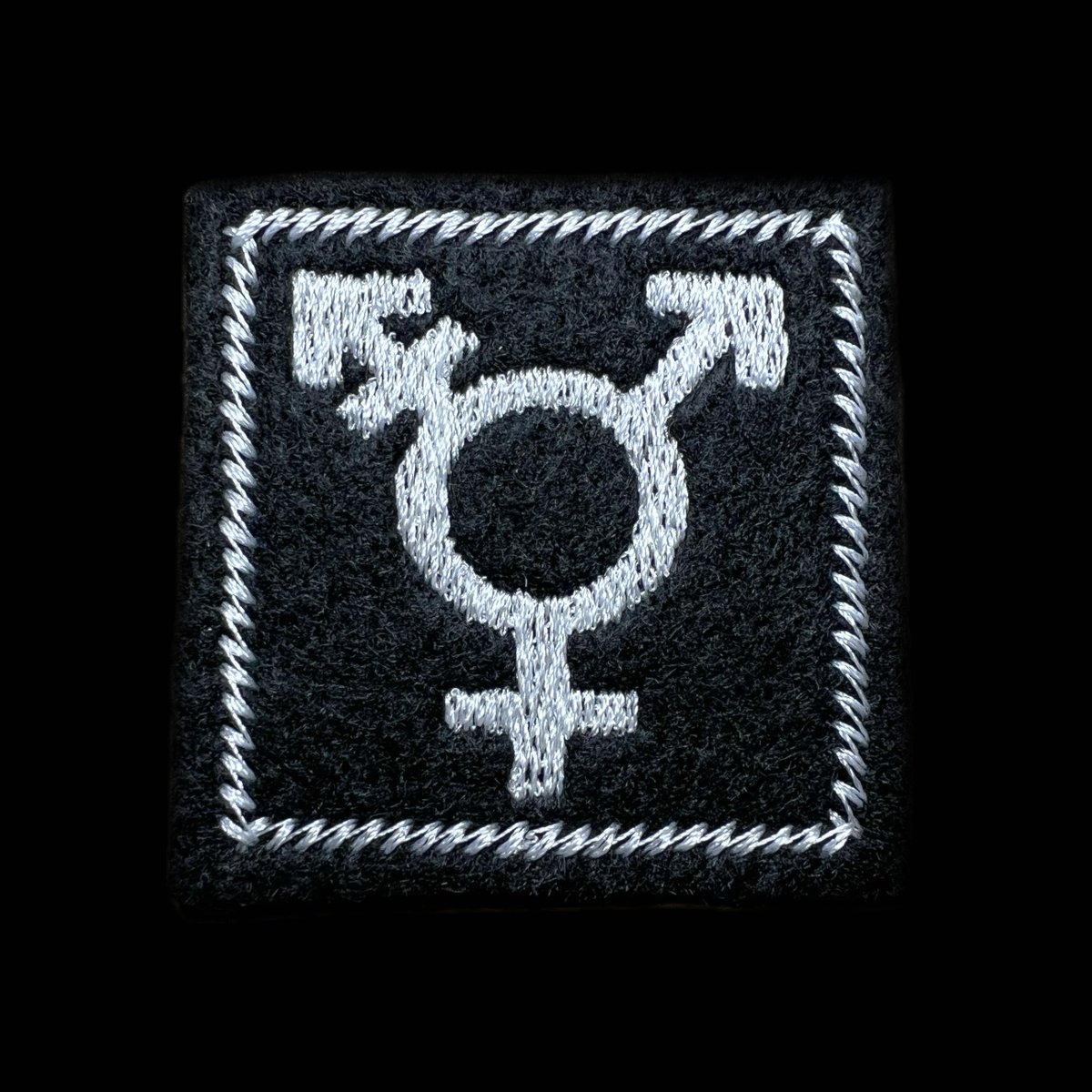 Trans Symbol Patch | Black & White Square | NonCompliant Cyborg