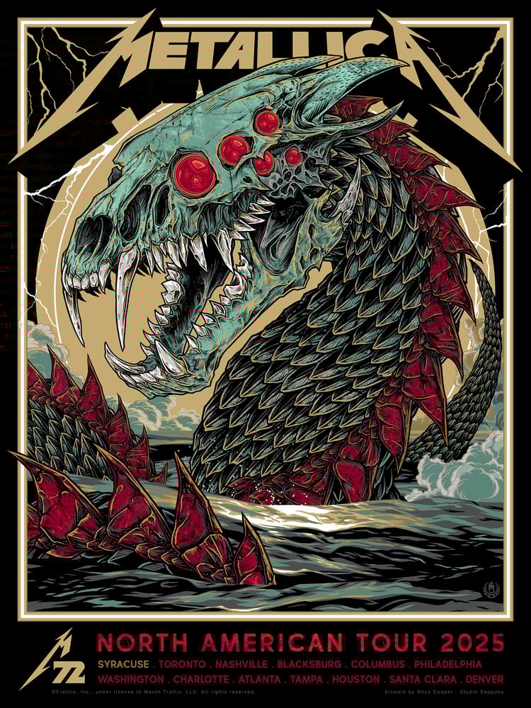 Studio Seppuku - The Art of Rhys Cooper — METALLICA - NY - OL' GREENY gigposter