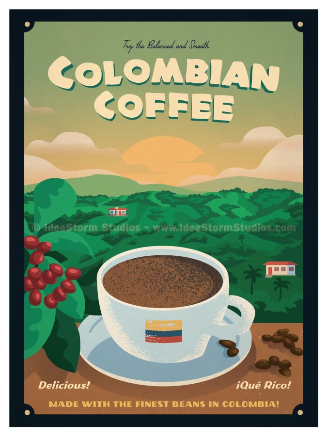 IdeaStorm Studio Store — Colombia Coffee Poster