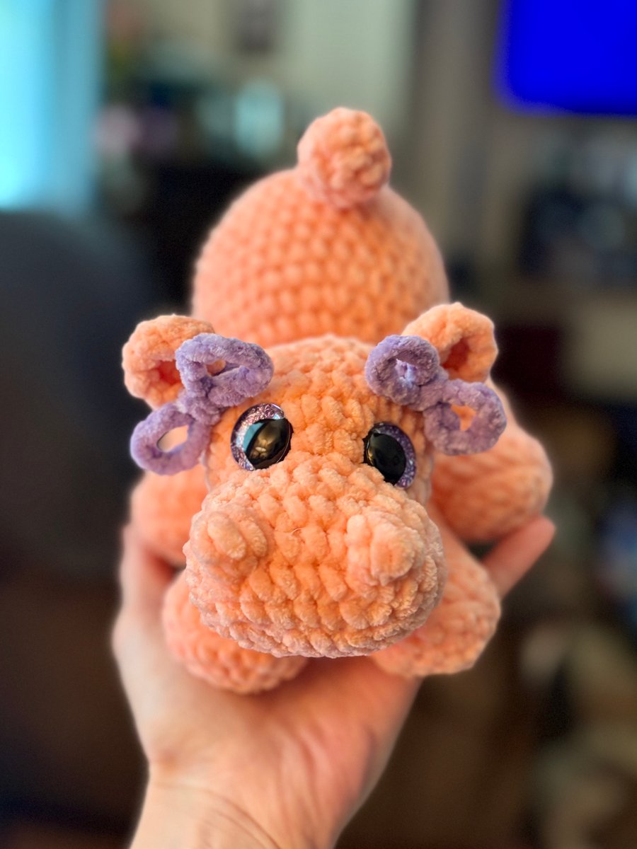 Playful Peach Hippo | Hook & Yarn Creations by Sarah