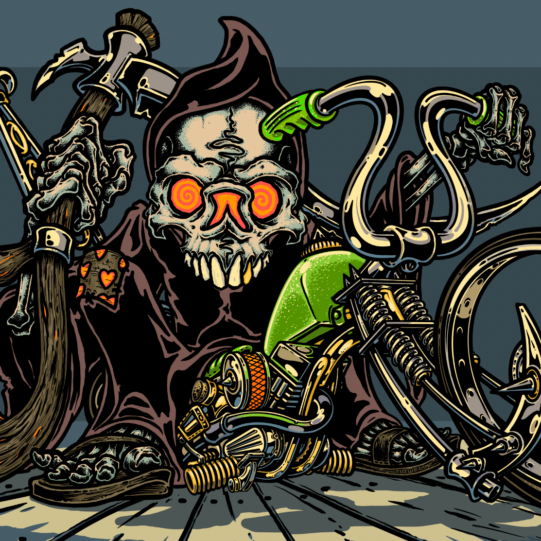 GRIM REAPER CHOPPER PRINT | HUMANTREE
