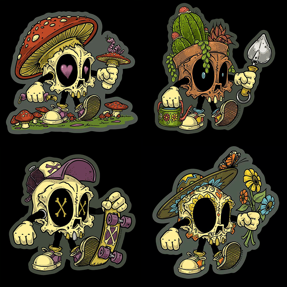 SKULLIES STICKER SET | HUMANTREE