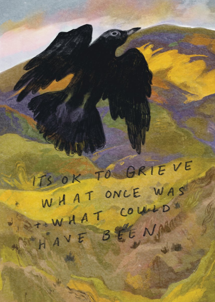 its ok to grieve print | mushbeast illustration