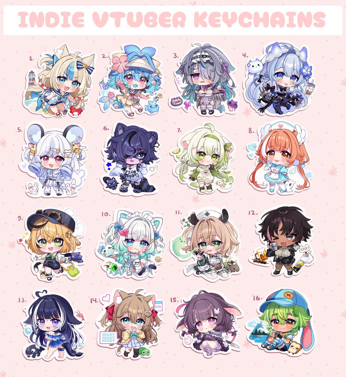 PREORDER Indie vtuber keychains | Chocoshop