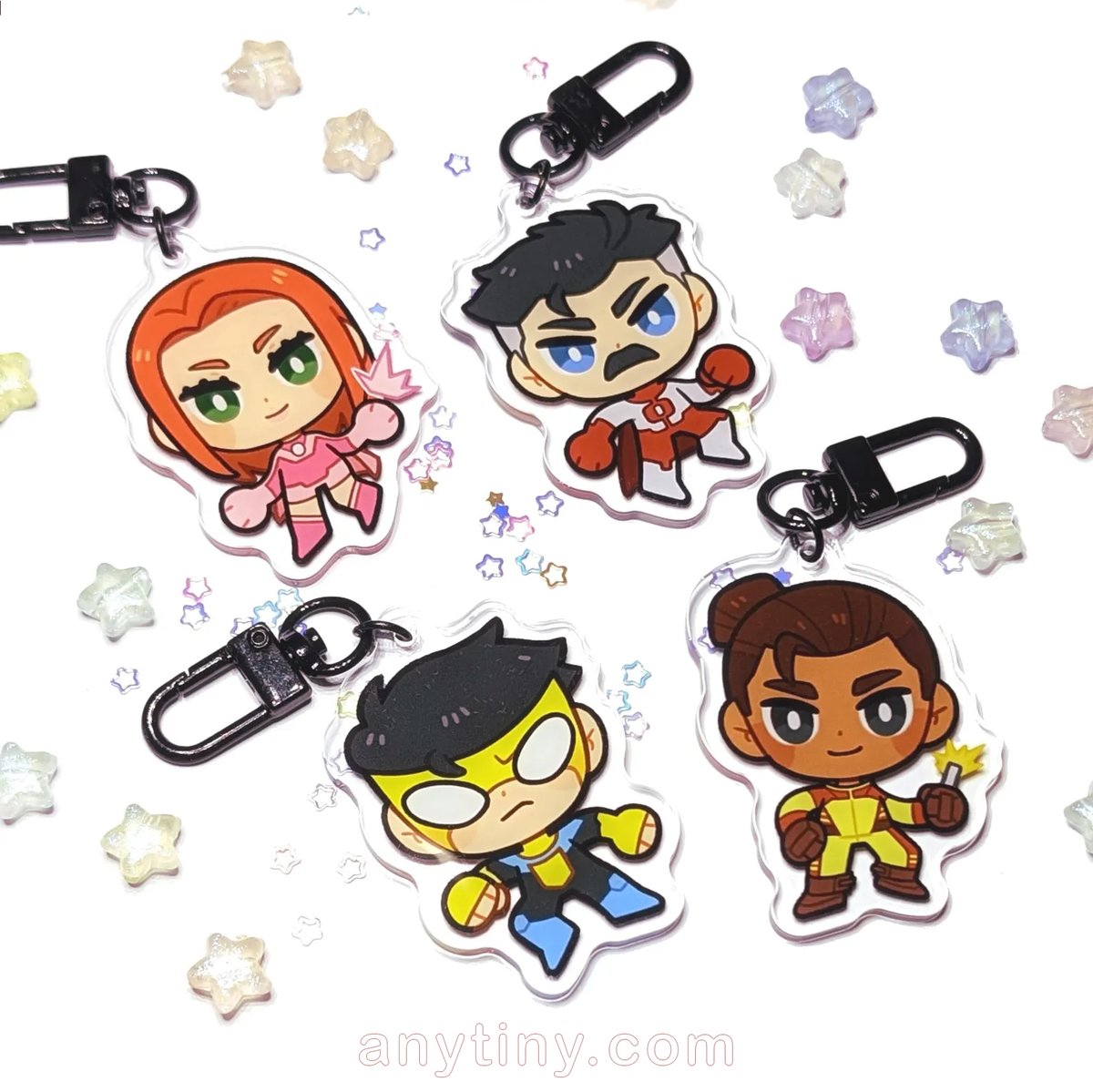 Invincible, Rex Splode, Omni-man and Atom Eve acrylic Keychain | anytiny