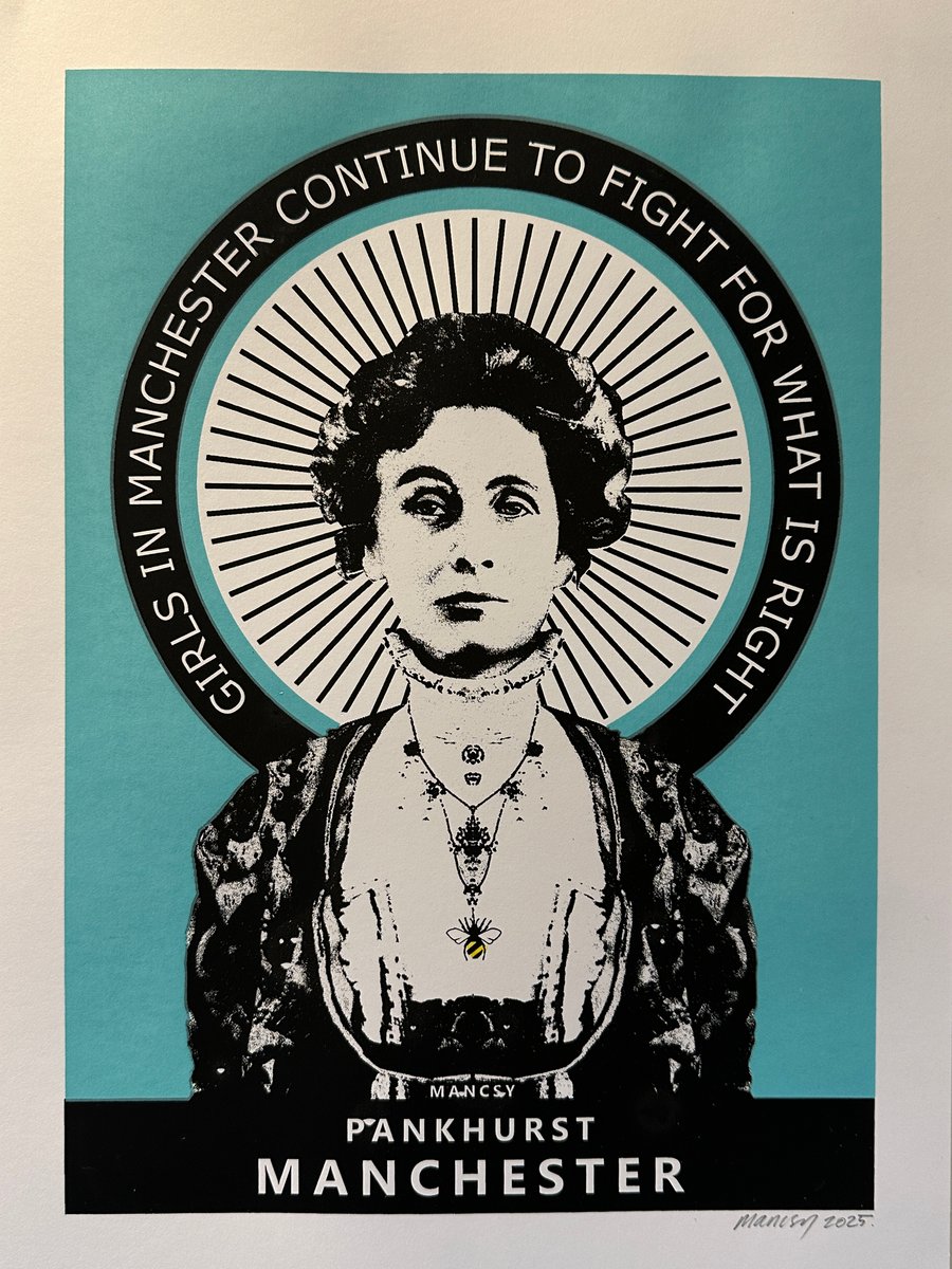 A3 Pankhurst with NEW TEXT screen print | Mancsy