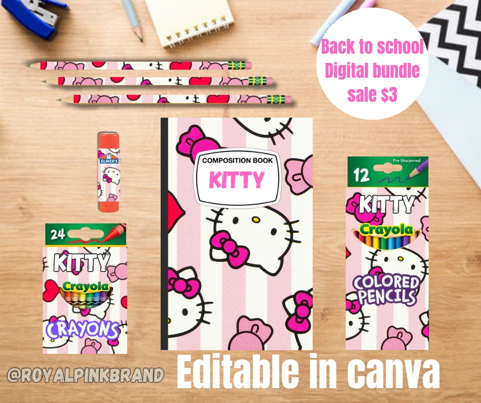 Back To School Digital School Supplies | Royal Pink Brand